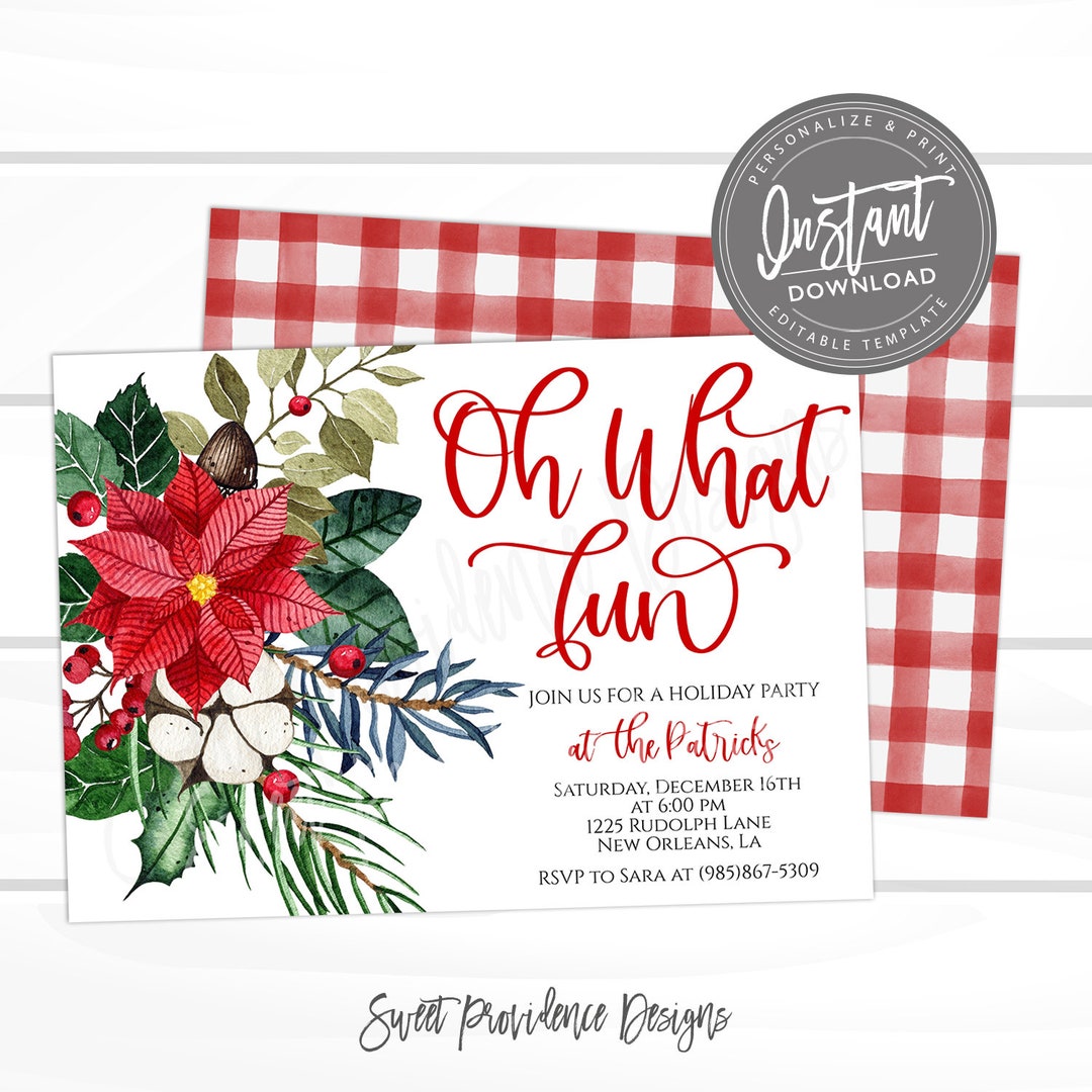 Faire-part de Noël, poinsettia de Noël, modèle de fête de Noël ...