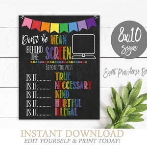 Classroom Decor, School Counselor Sign, Anti-cyber Screen Time ...