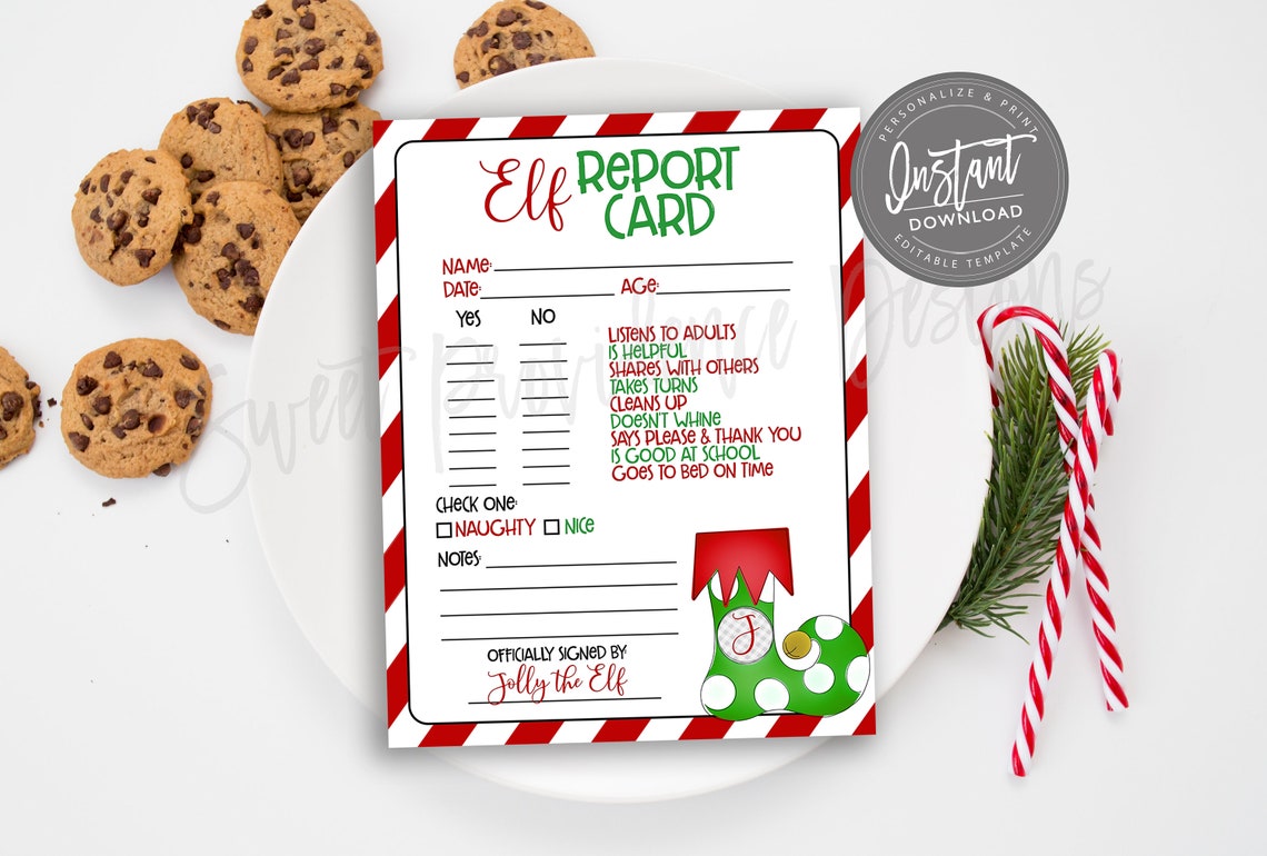 EDITABLE Elf Report Card, Notes From the Elf, Elf Letter, Santa Letter ...