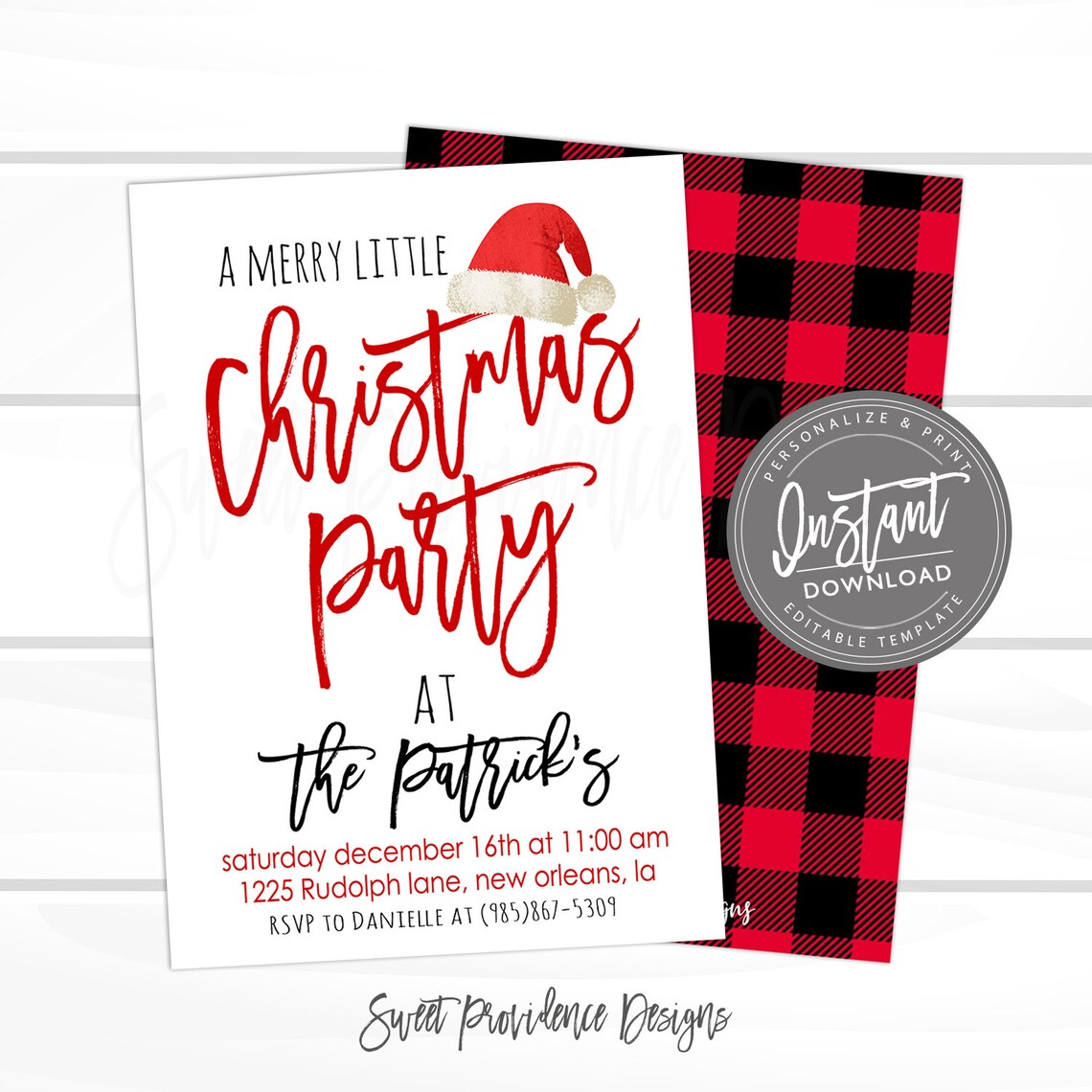 Christmas Party Invitation, Buffalo Plaid, Editable Christmas Party ...