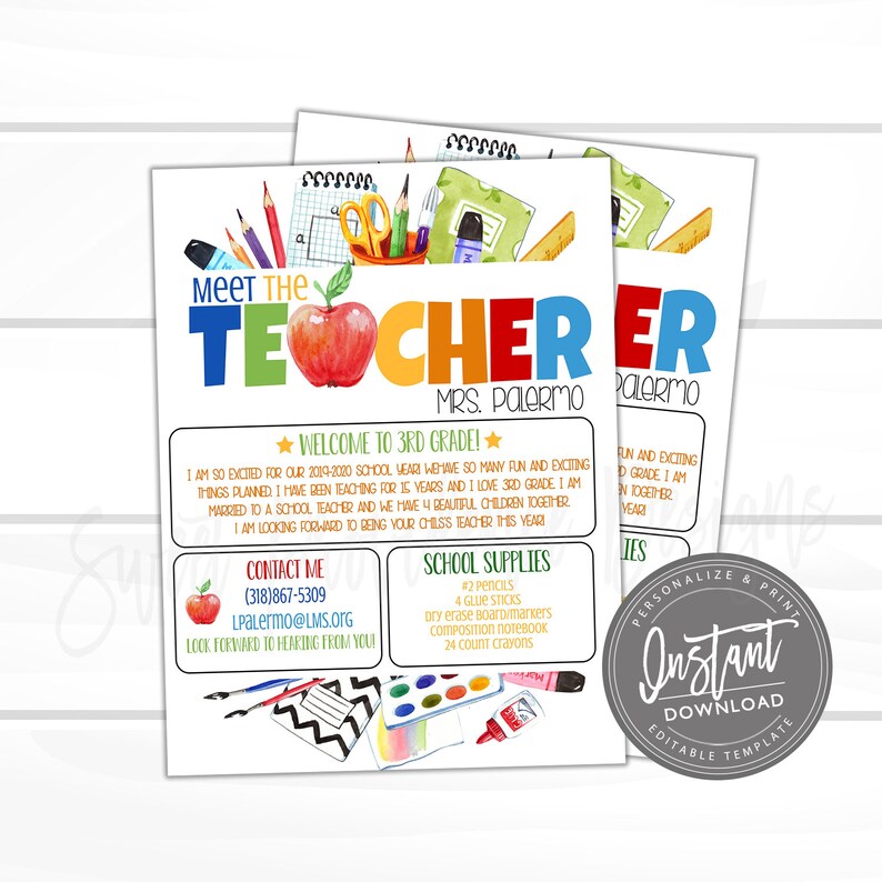 Editable Meet the Teacher School Open House Flyer PTO Open | Etsy Canada