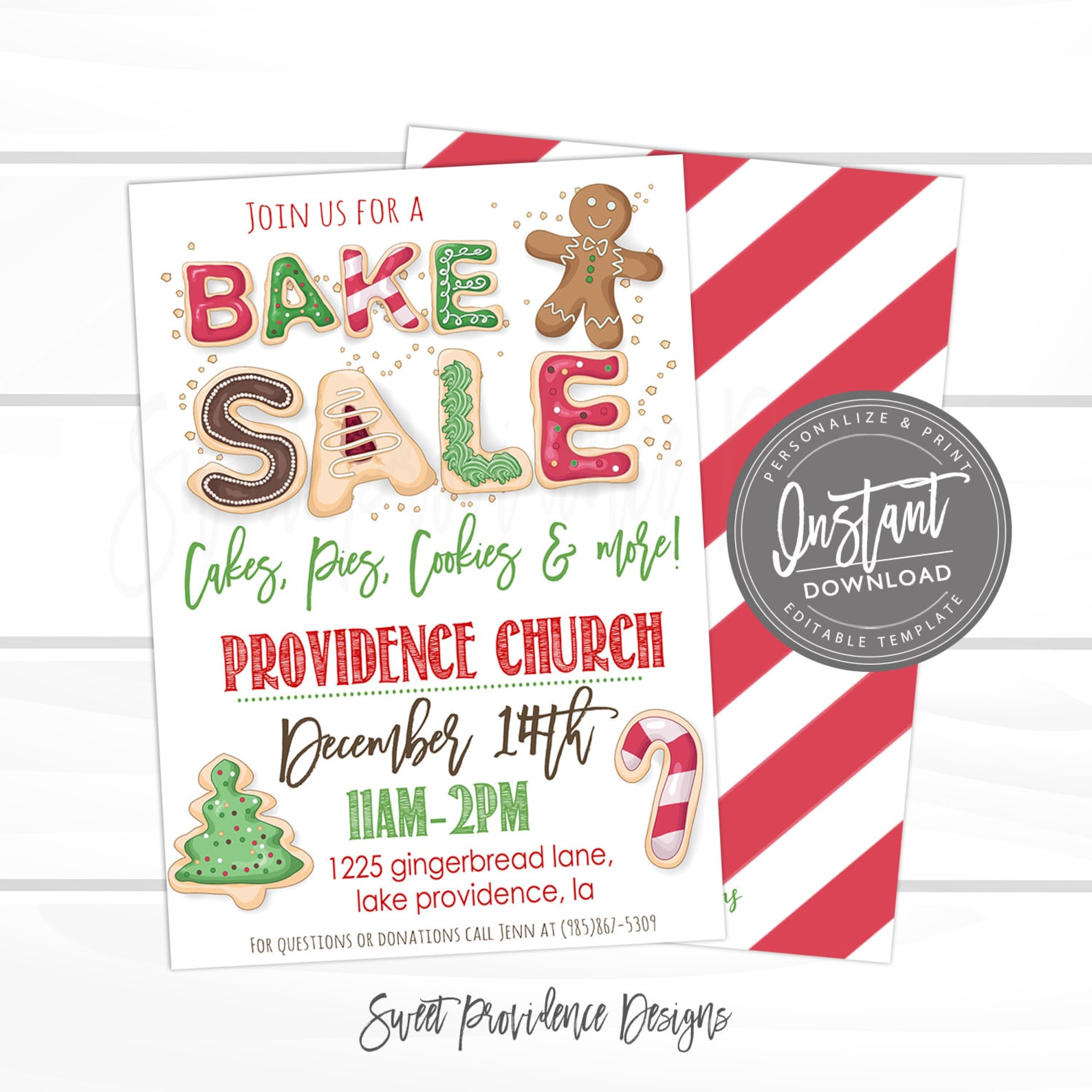 Christmas Bake Sale Flyer Bake Sale Flyer Cookies Holiday - Etsy