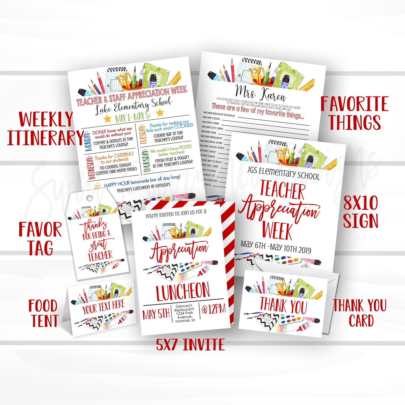 EDITABLE Teacher Appreciation Week Itinerary Printable - Etsy