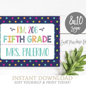 Editable Classroom Sign Decor, School Room Number, Door Poster, Any ...
