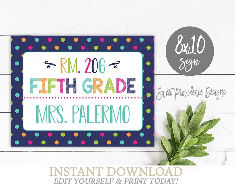 Editable Classroom Sign Decor School Room Number Door - Etsy