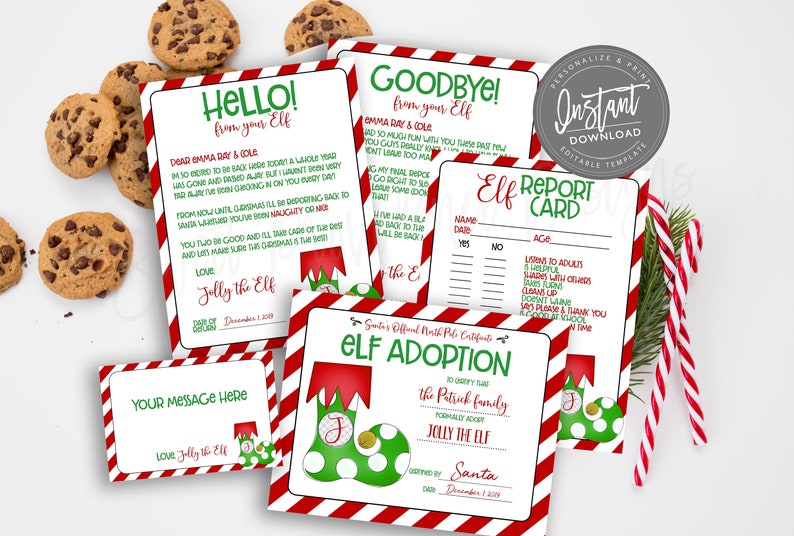 EDITABLE Elf Activity Cards ELF Notes 24 Printable Custom | Etsy