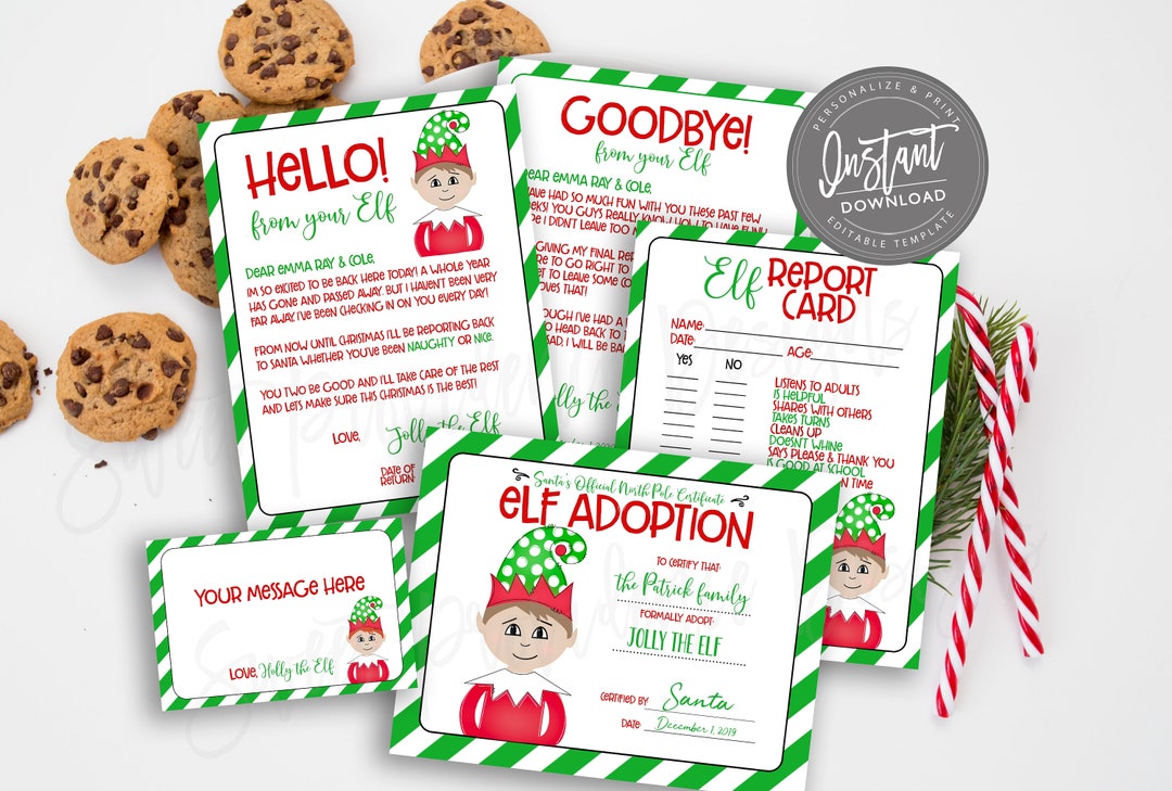 COMPLETE Elf Bundle Editable Christmas Arrival Activity Kit, ELF Letter ...