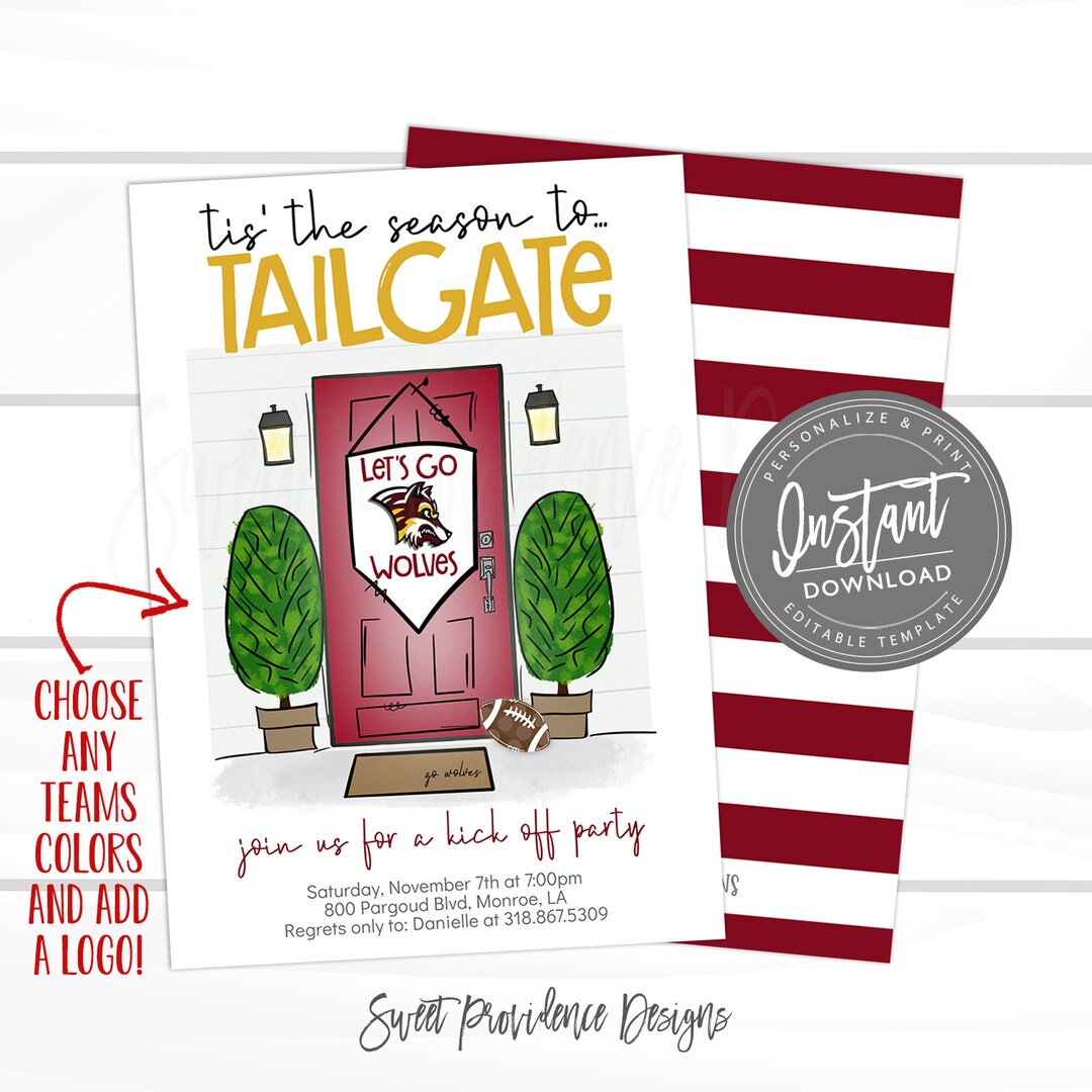 Football Invitation, Editable School Kick off Tailgate Template, ANY ...