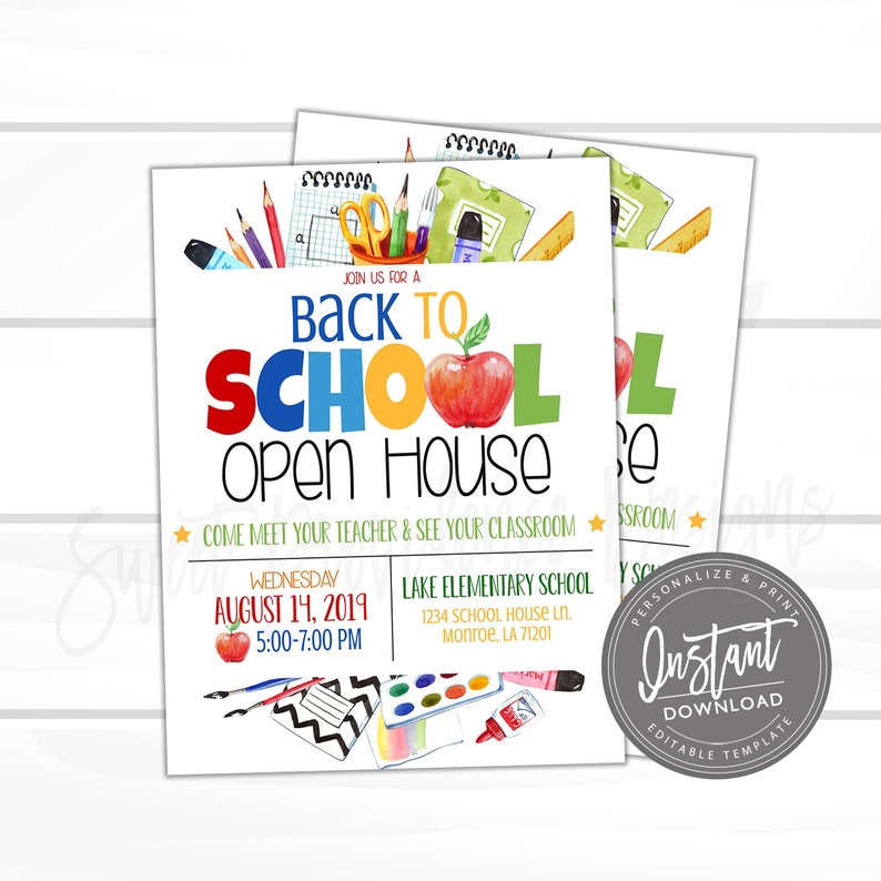 Editable School Open House Flyer PTO Open House Template - Etsy