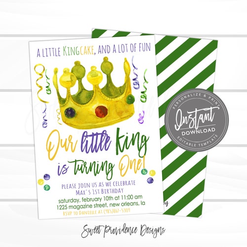 Mardi Gras Birthday Invitation Fat Tuesday Birthday Party - Etsy