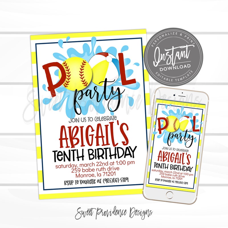 Pool Party Invite - Etsy