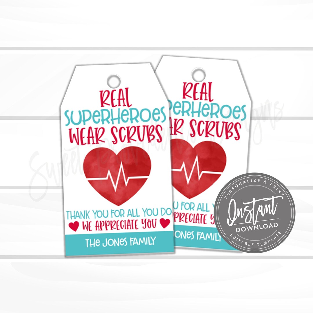 Nurse Appreciation Gift Tag Superheroes Wear Scrubs Medical - Etsy