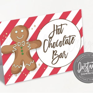 Christmas Gingerbread Food Tent, Editable Cookie Exchange Party Place ...