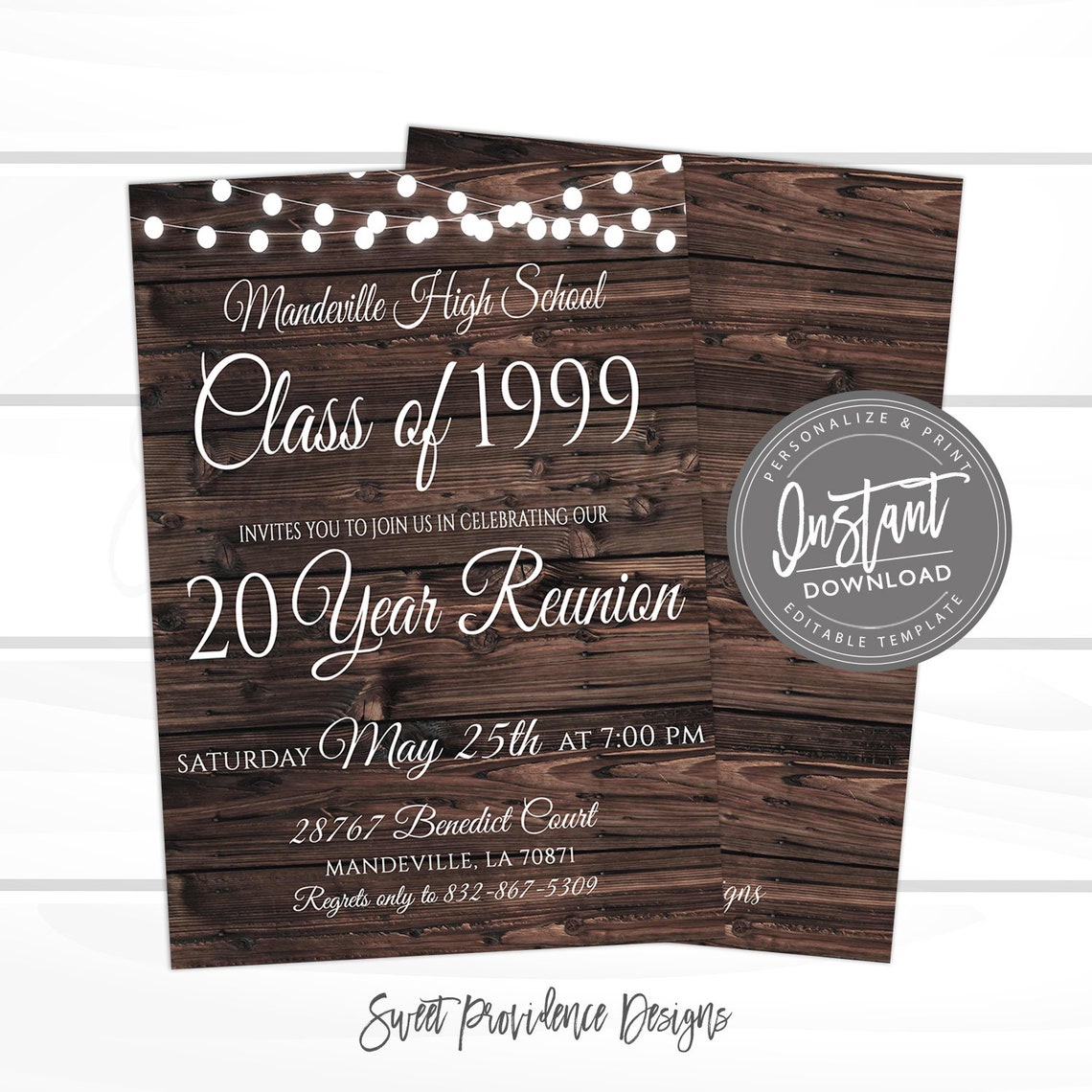 Rustic Class Reunion invitation Editable Reunion Invite | Etsy