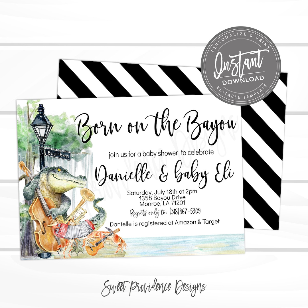 Baby Shower Bayou Invitation, Bayou Theme Invite, Gender Neutral ...