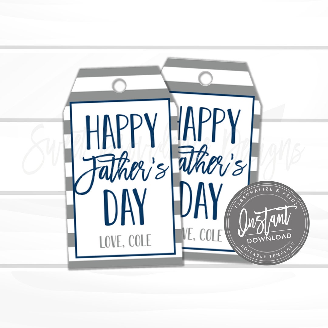 Fathers Day Tag Printable, Instant Download Tags, Happy Father's Day ...