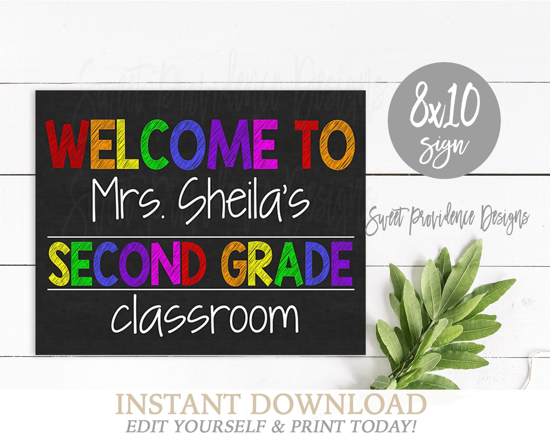 EDITABLE Classroom Sign Back to School Chalkboard Class | Etsy