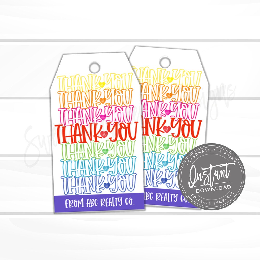 Nurse Appreciation Gift Tag, Thank You, Medical Hospital Staff Doctor ...