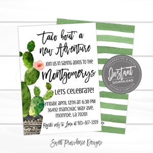 Going Away Party Invite, Taco Bout a Farewell Party Invitation ...