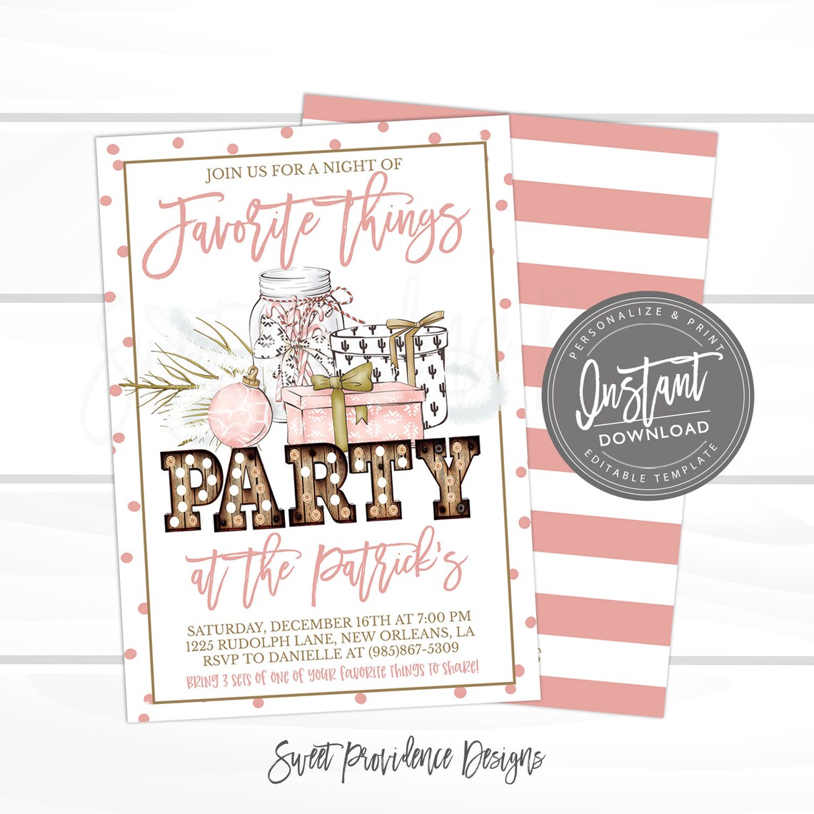 Favorite Things Holiday Party Christmas Marquee Invitation - Etsy