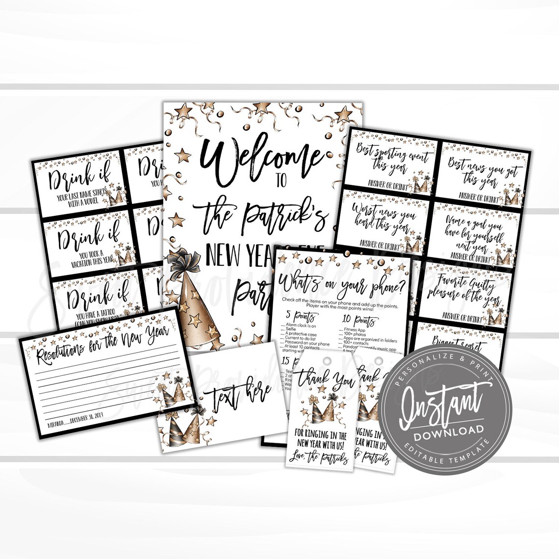 New Years Eve Games Bundle New Year's Eve Game New - Etsy