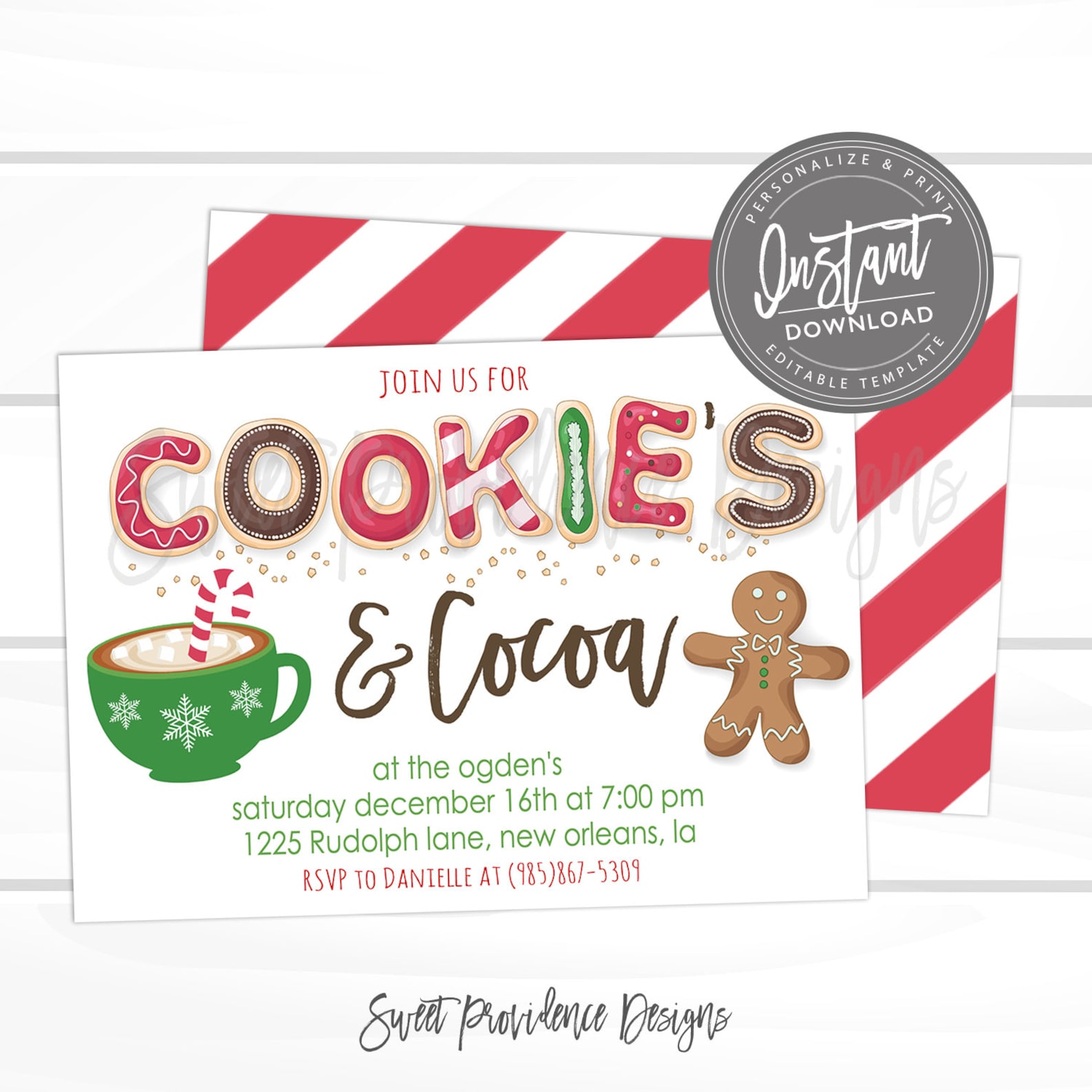 Cookies and Cocoa Christmas Party Editable Christmas Party - Etsy