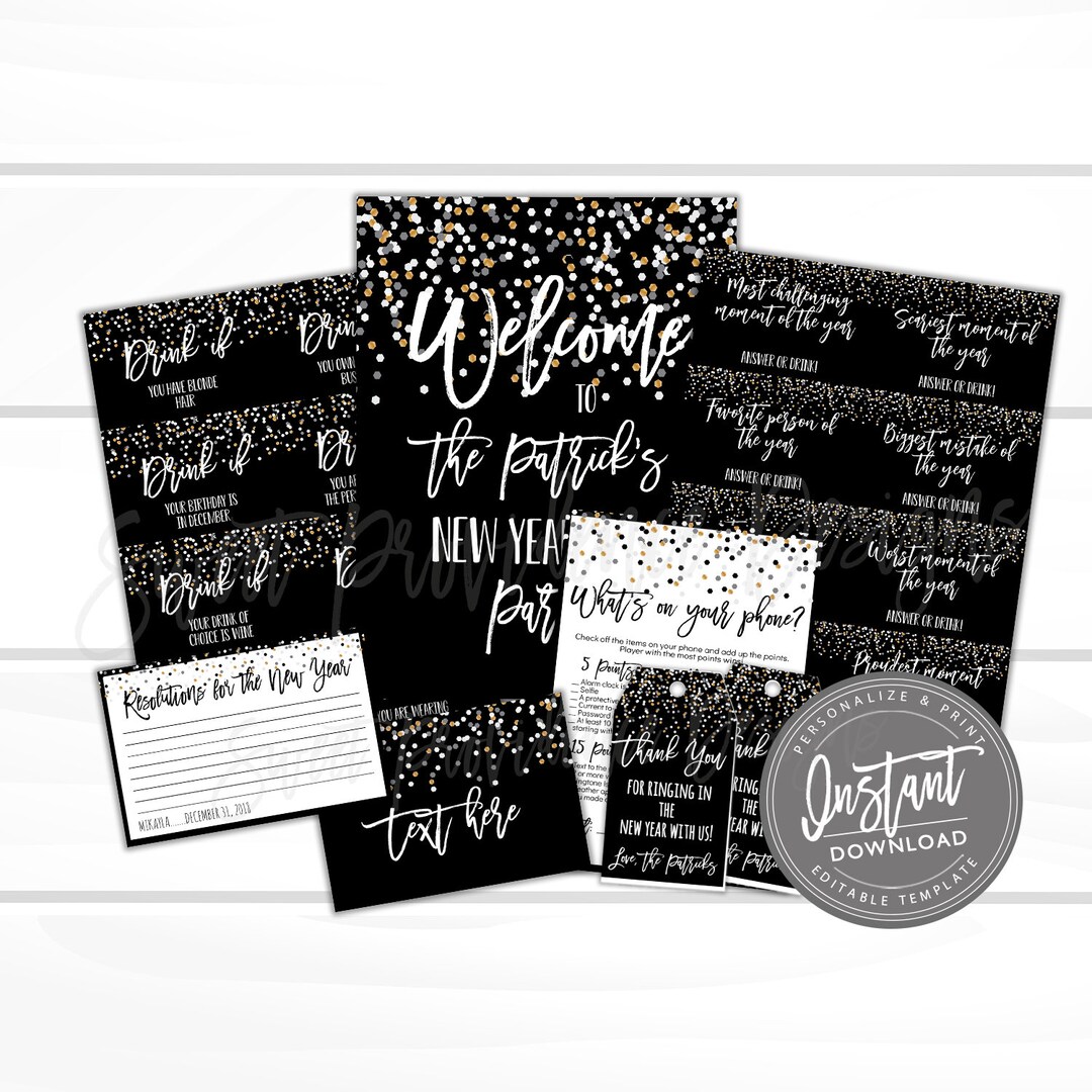 New Years Eve Games Bundle New Year's Eve Game New - Etsy