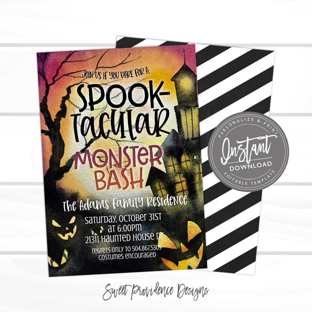 Halloween Monster Bash, Spook-Tacular Monster Bash, Personalized ...
