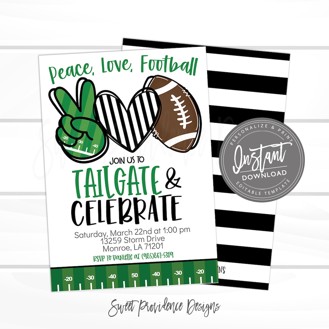 Football Tailgate Kick off Party Invitation, Editable Football Party ...