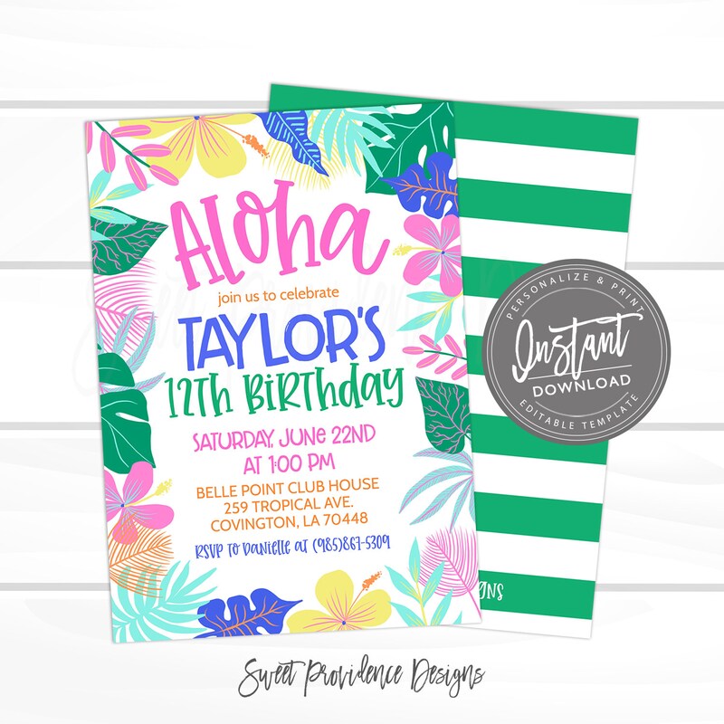 Aloha Invitation - Etsy