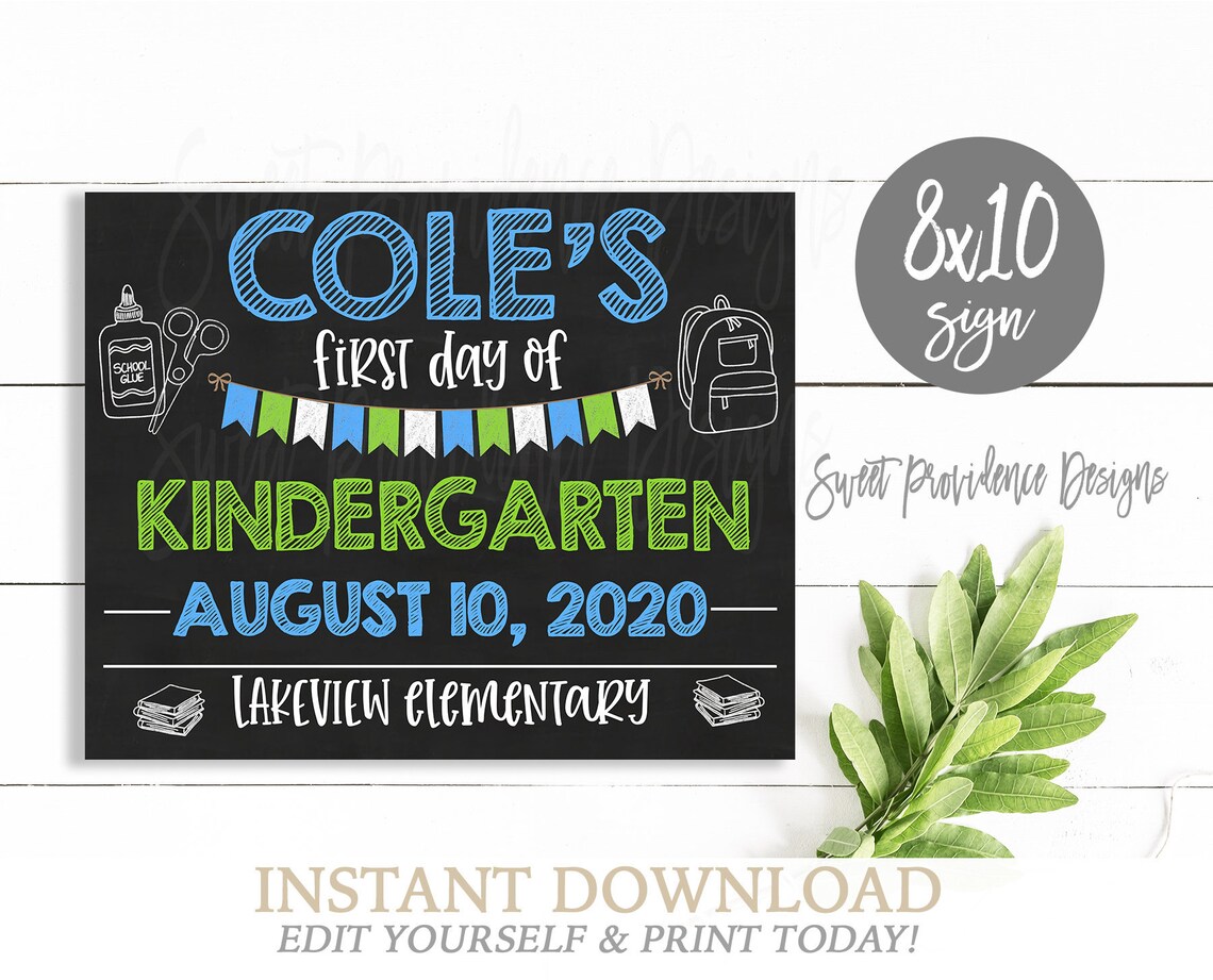 First Day of School Chalkboard Last Day Sign ANY GRADE Back | Etsy
