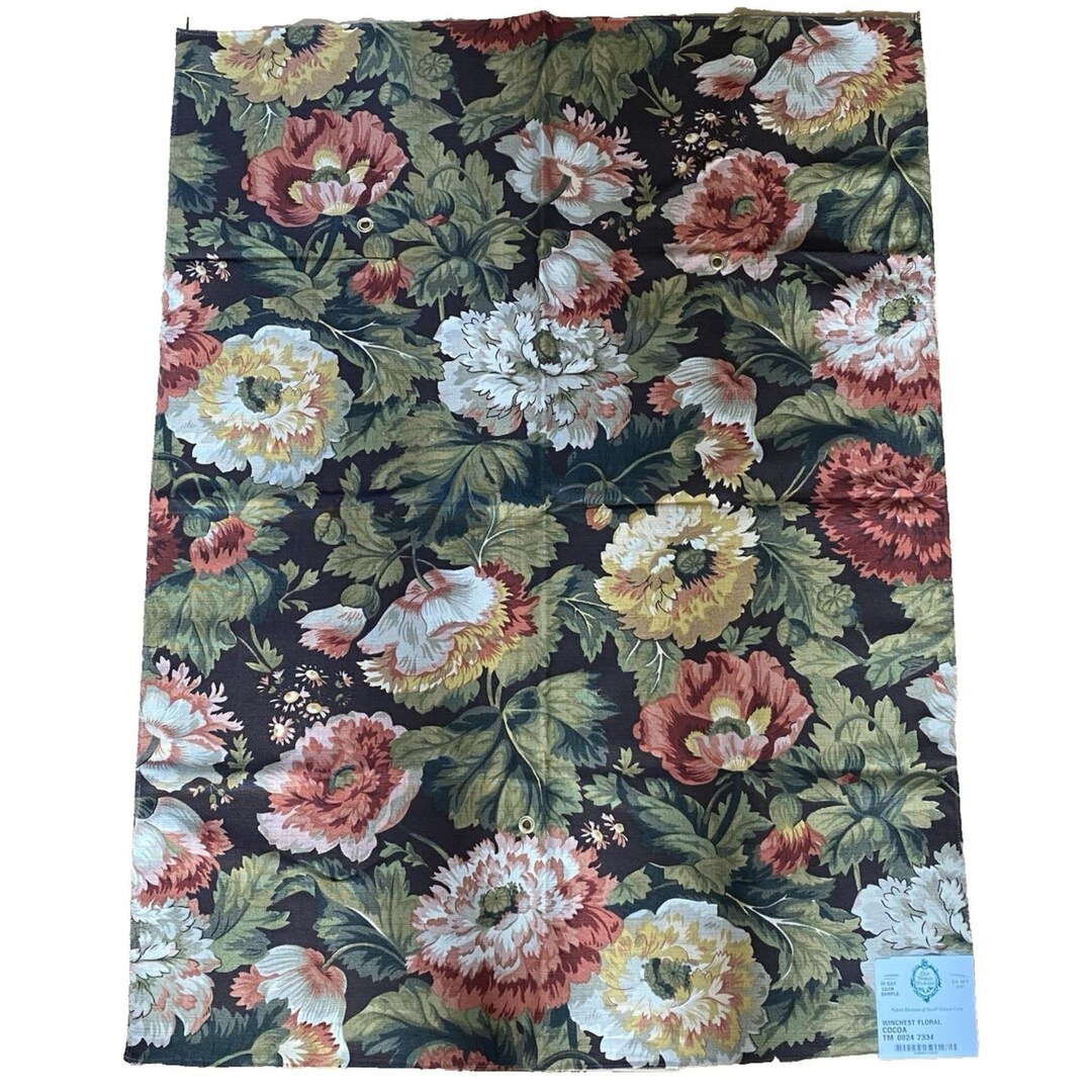 Old World Weavers Winchester Floral Cocoa 100 Linen Fabric England 26