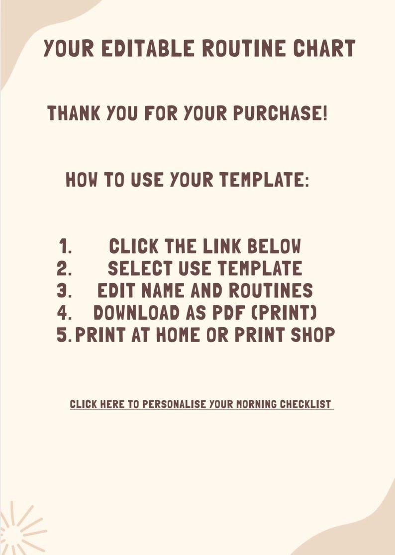 Editable Morning Checklist for Kids | Printable Routine Chart | Daily ...