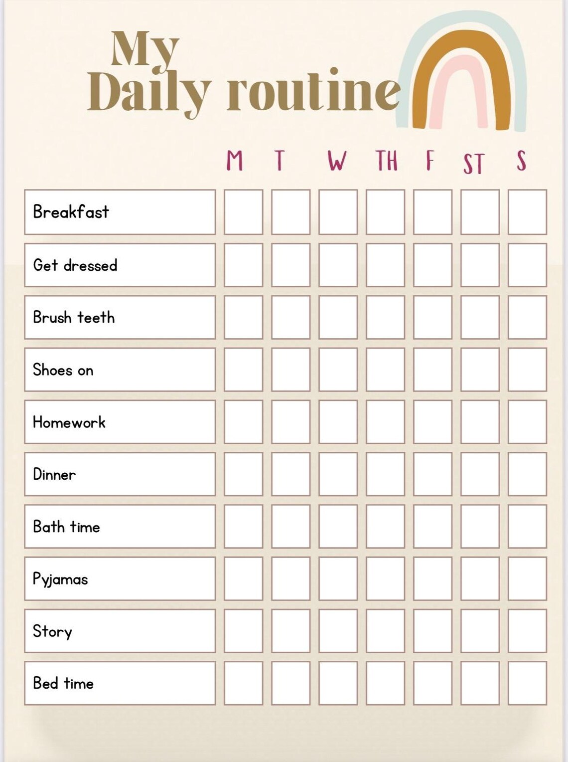 Editable Daily Routine Chart for Kids | Printable Morning & Evening ...