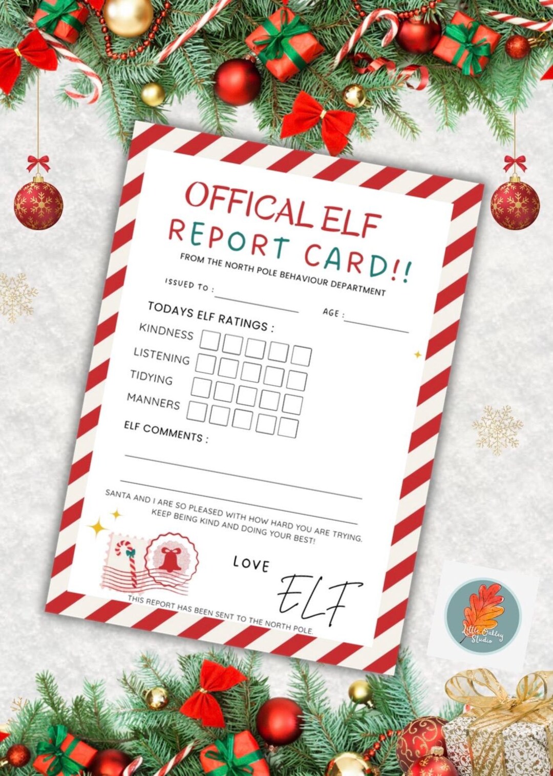 Elf on the Shelf Reward Chart Printable | Elf on the Shelf Christmas ...