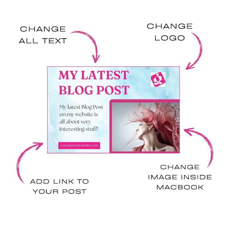 Animated Facebook Post Template for Canva - Pink Blue Social Media ...