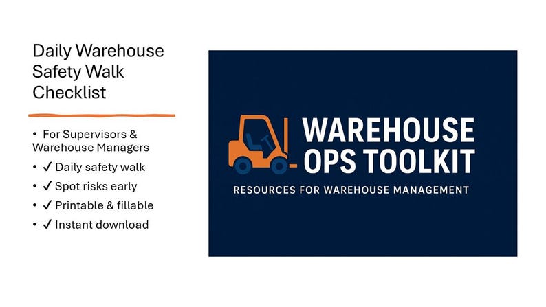 Daily Warehouse Safety Walk Checklist | Supervisor & Manager Safety ...