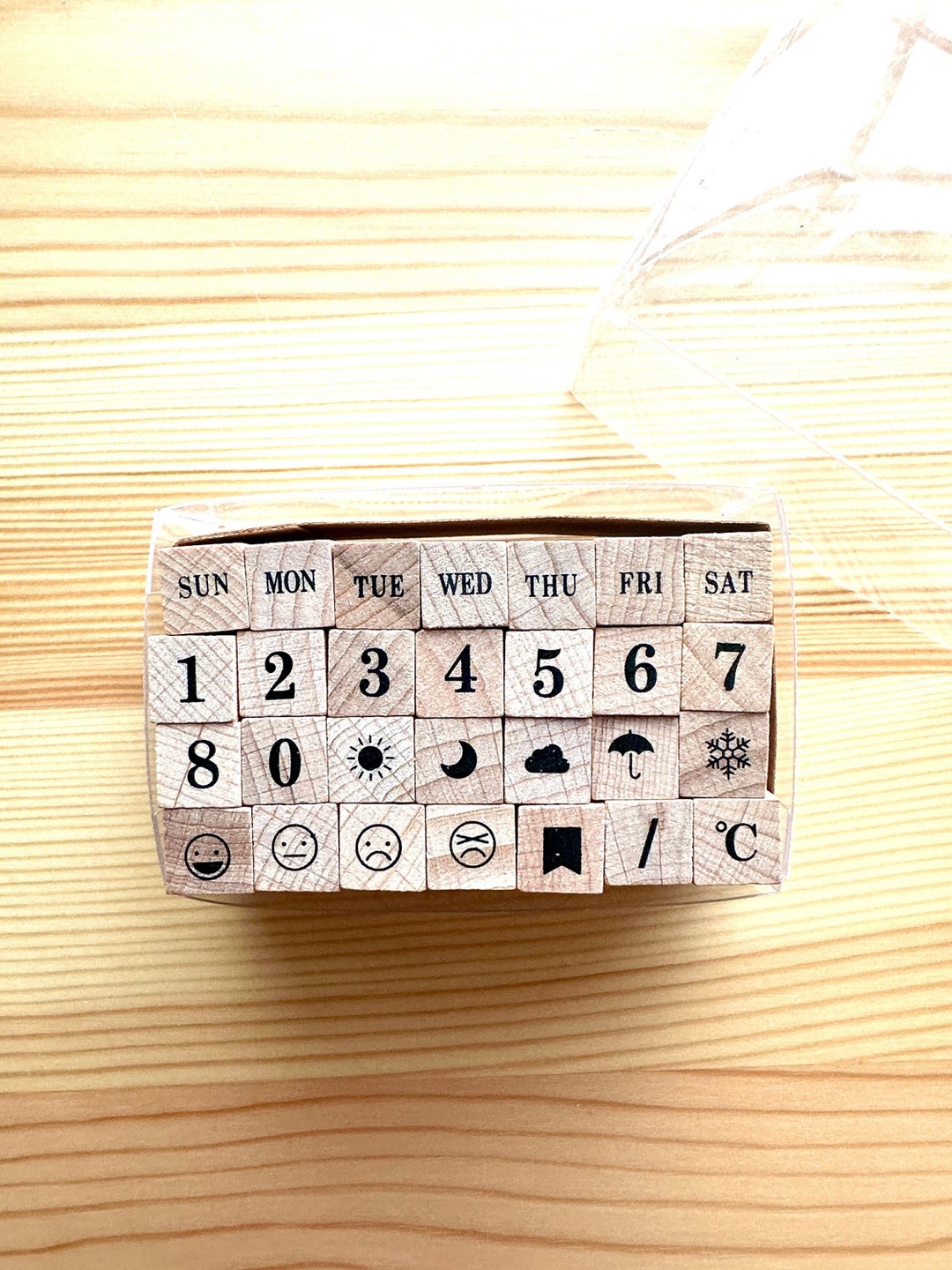 Weekly Planner Rubber Stamp Set, Japanese Wood Mount Stamps, Week ...
