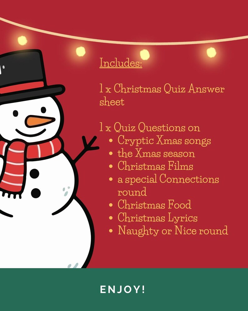 Christmas Quiz Sheets: 7 Xmas Rounds Including Christmas Picture Round ...
