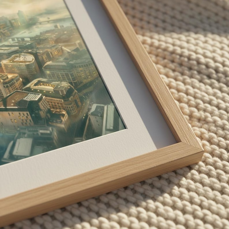 London Skyline Art, Sky Garden View, Misty Cityscape, Cozy Fantasy ...