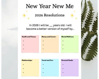 2026 New Year’s Resolution Worksheet - Etsy