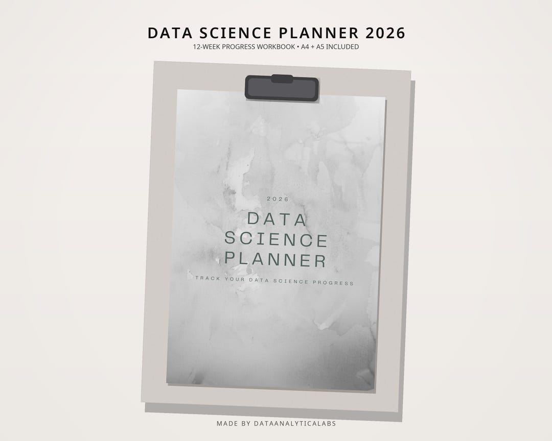 Data Science Planner 2026 | 12 Week Data Science Workbook | Printable ...