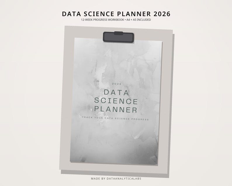 Data Science Planner 2026 | 12 Week Data Science Workbook | Printable ...