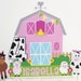 Pink Barn Cake Topper, Personalized, With Farm Animals for Barnyard ...