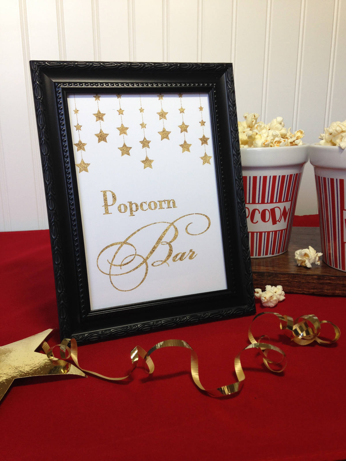 Popcorn Bar Sign Printable Instant Download 5x7 Popcorn Sign | Etsy