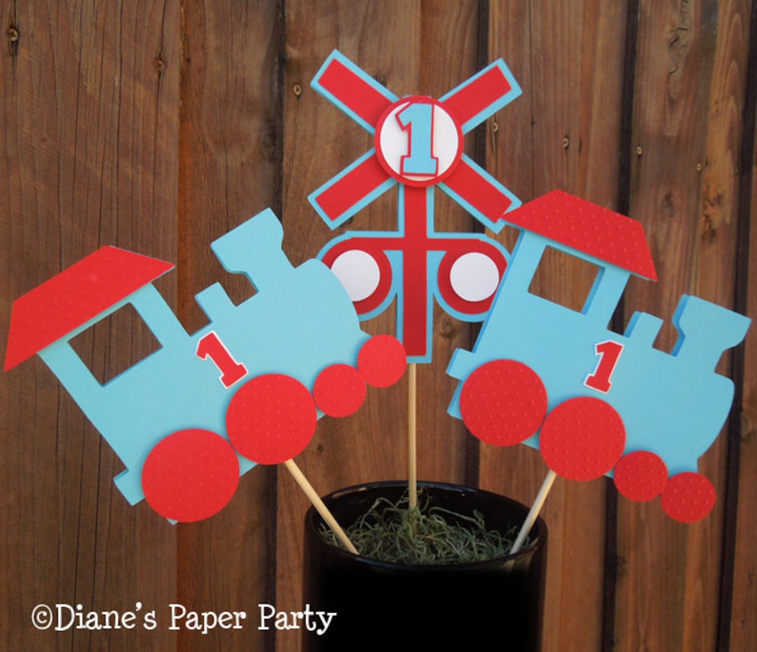 Train Centerpiece Set, Train Birthday Party Table Decor, Choo Choo ...
