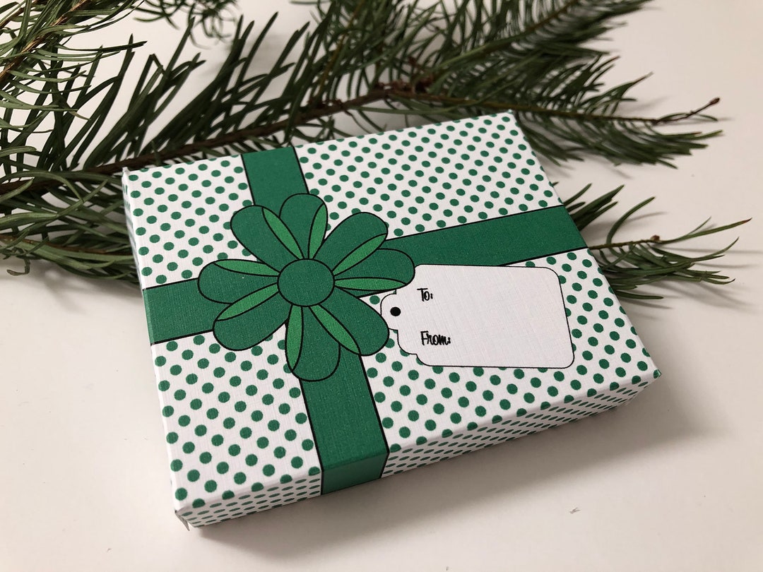 Printable Gift Box, Gift Card Holder Box, DIY Digital File in Green ...