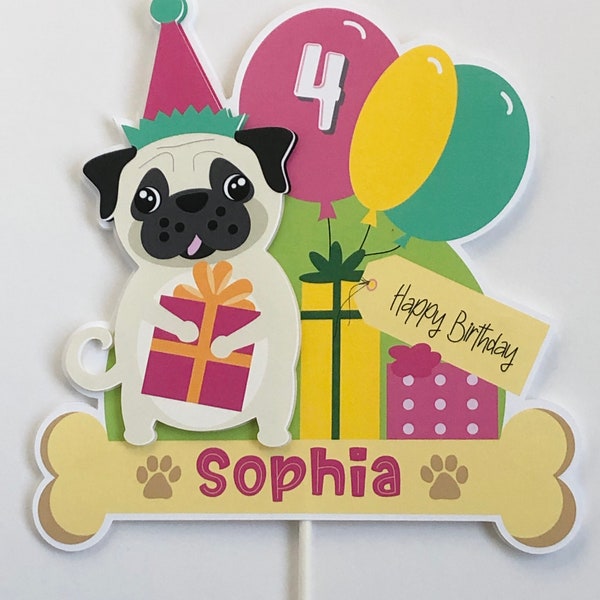 Pug Cake Topper - Etsy