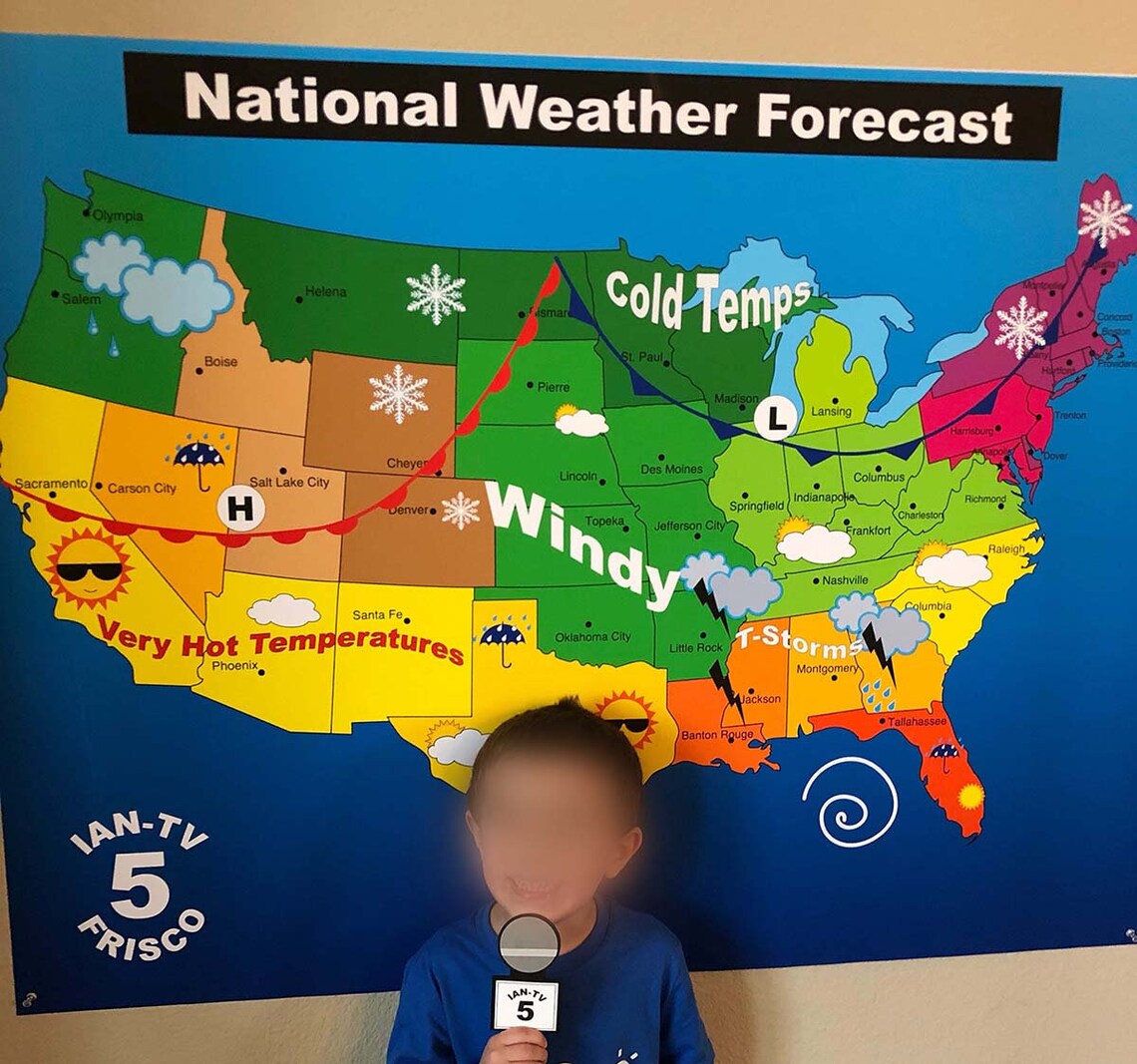 Printable Weather Map, Kids Party Backdrop (digital Download) - Etsy