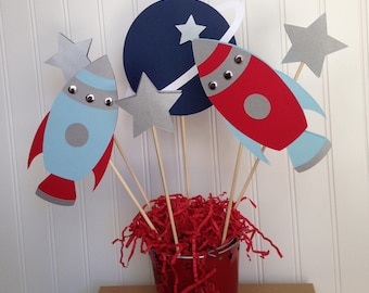 Rocket Ship Centerpiece Set - Etsy